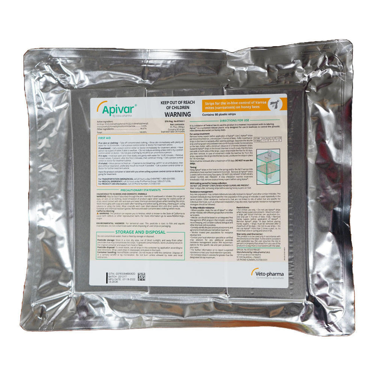 Apivar | 60 Pack — Commercial Bee Supply